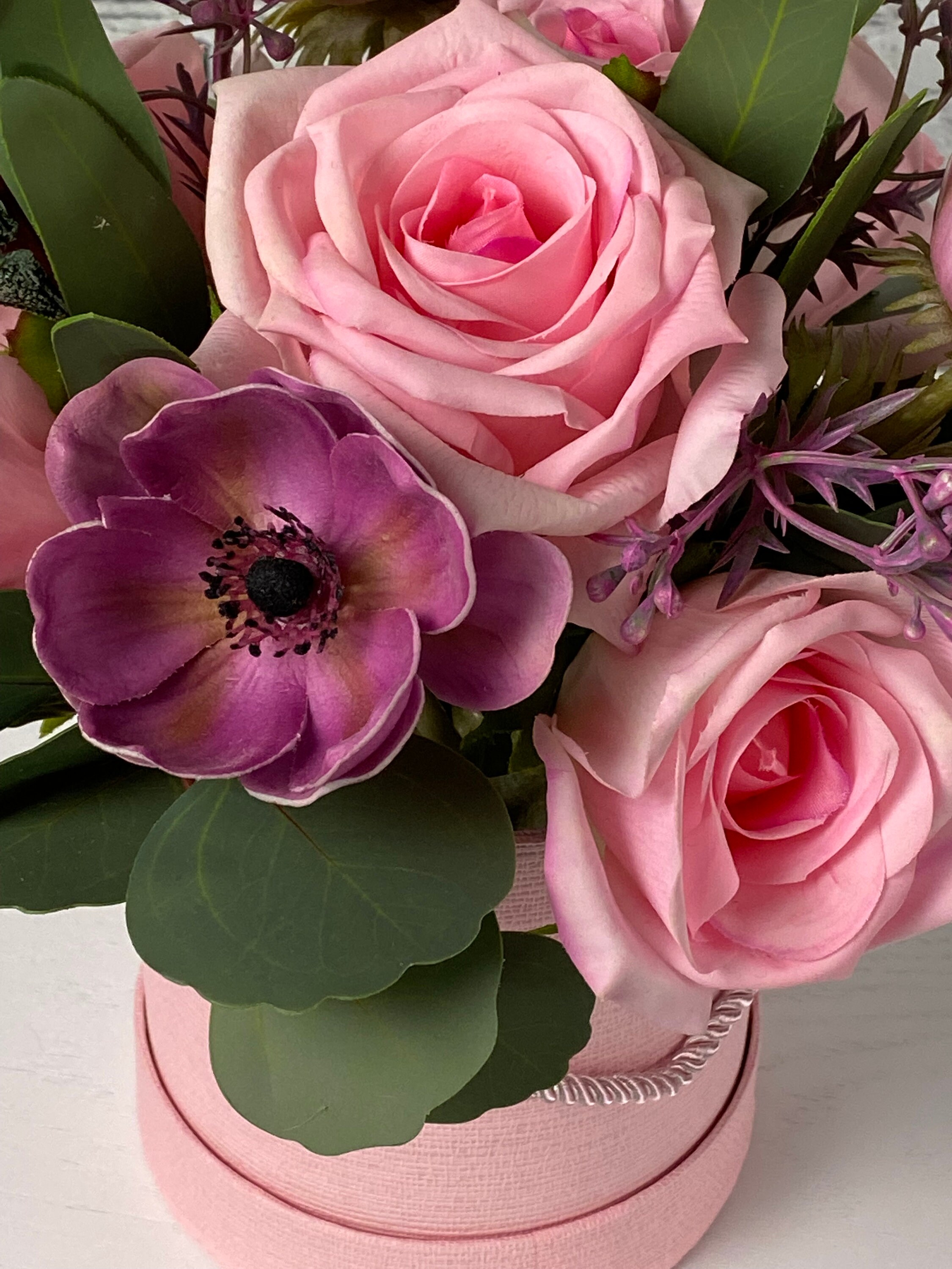 Real Touch Realistic Flowers Arrangement in a Box, Luxury Artificial ...