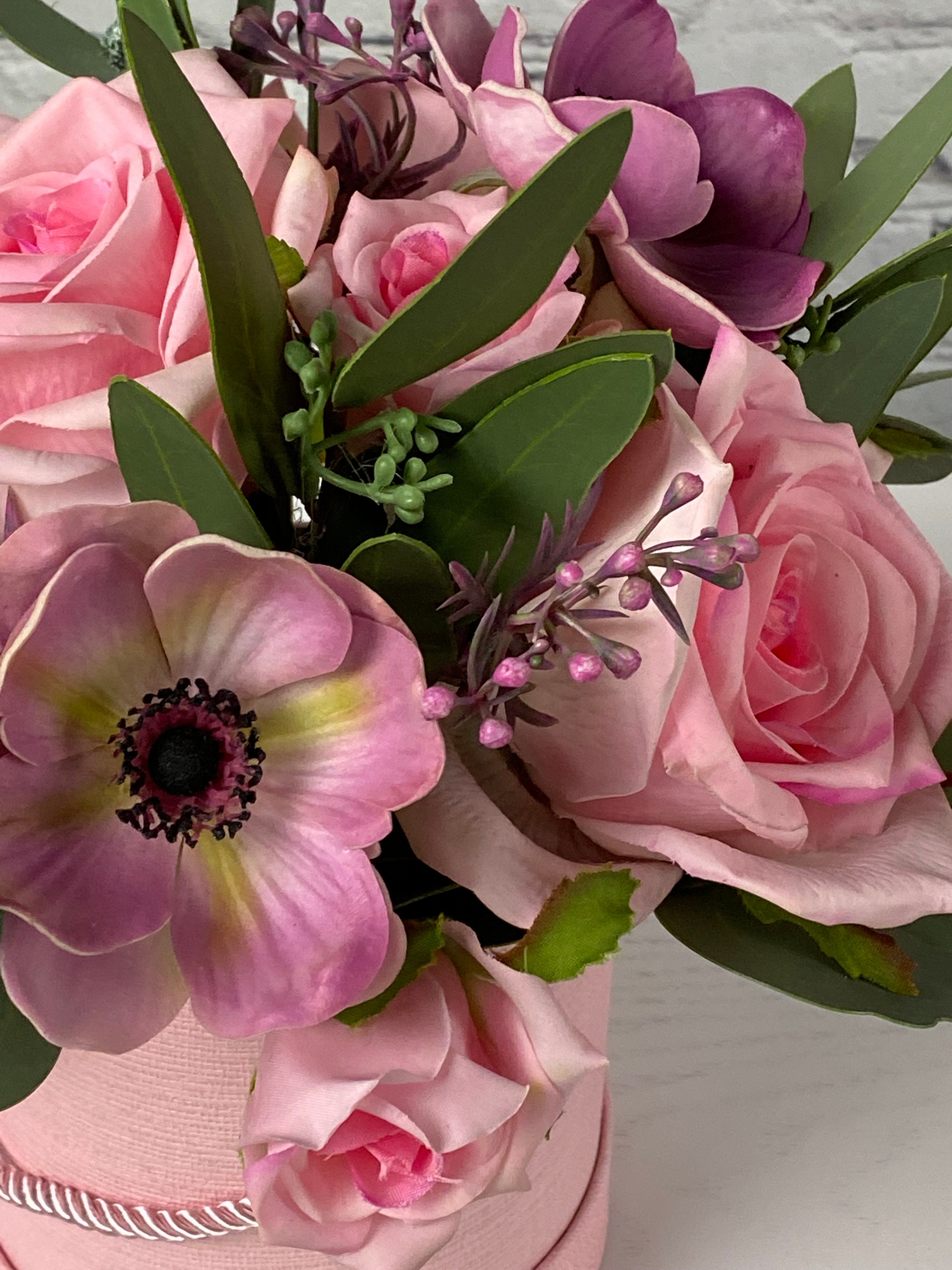 Real Touch Realistic Flowers Arrangement in a Box, Luxury Artificial ...