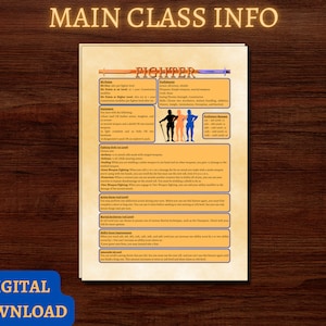 D&D 5e Fighter Class Reference Sheet Dungeons and Dragons Fifth Edition ...