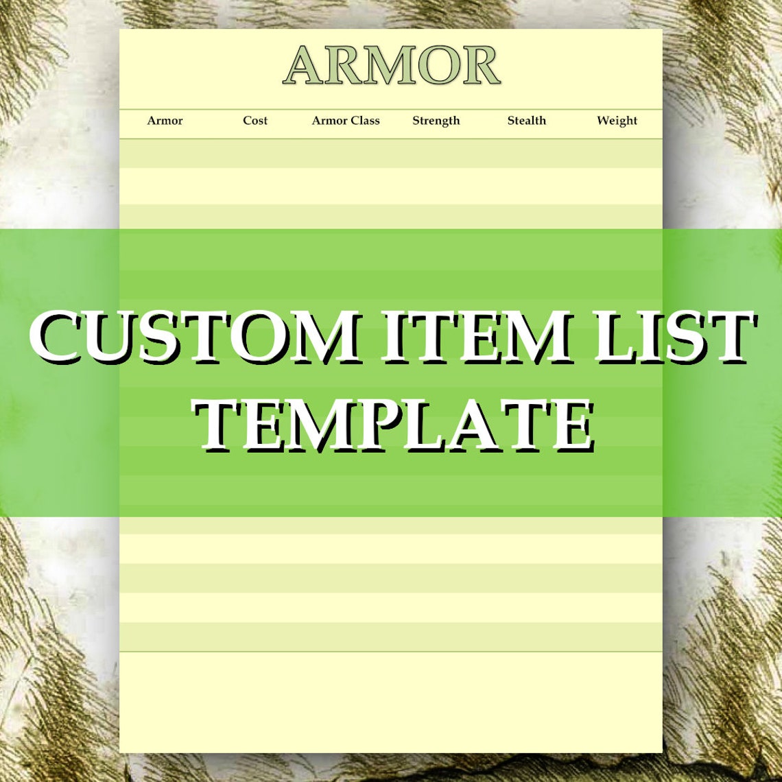 Dnd 5e Armor Shop Equipment Reference Sheets Dungeons and - Etsy