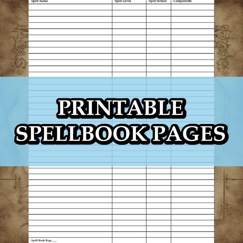 Printable Dnd 5e Wizard Class Character Sheet Fifth Edition D&D - Etsy