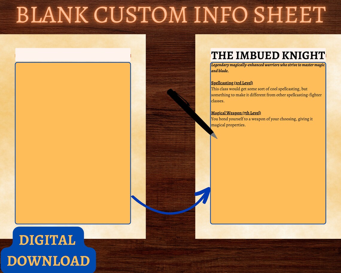 D&D 5e Fighter Class Reference Sheet Dungeons and Dragons Fifth Edition ...