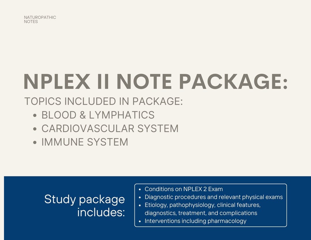 NPLEX Naturopathic Licensing Exam Study Resource- NPLEX II Note Package ...
