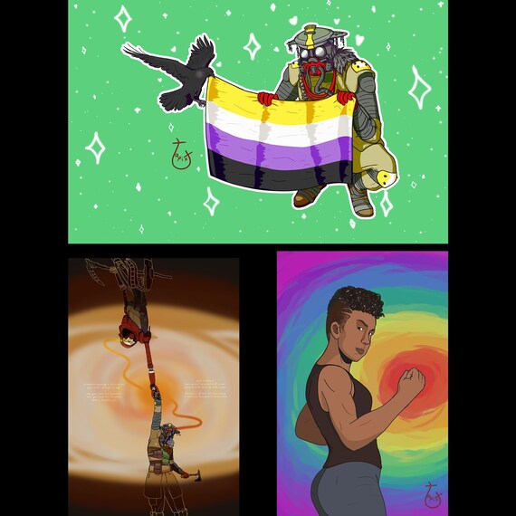Apex Legends Print: Bloodhound Nonbinary Pride Revhound - Etsy