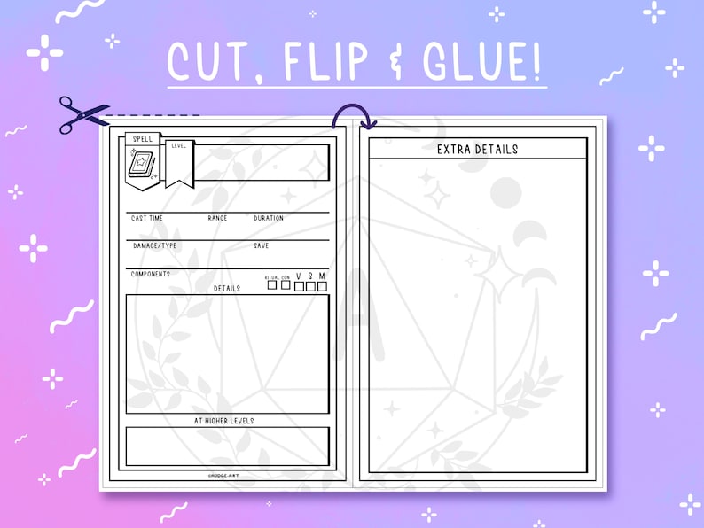 Blank Illustrated PDF Spell and Scroll Cards for Dungeons and Dragons ...