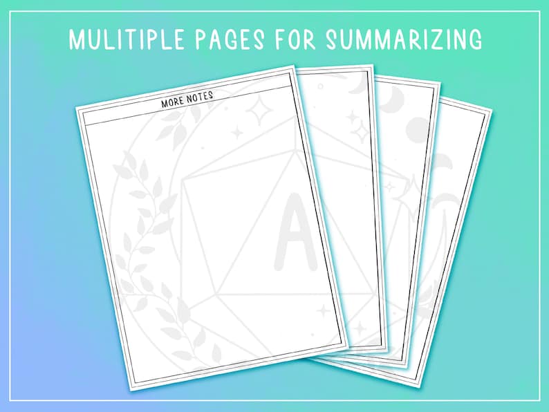 Illustrated PDF Session Notes Sheet | Printable, Form Fillable, Dnd, D ...