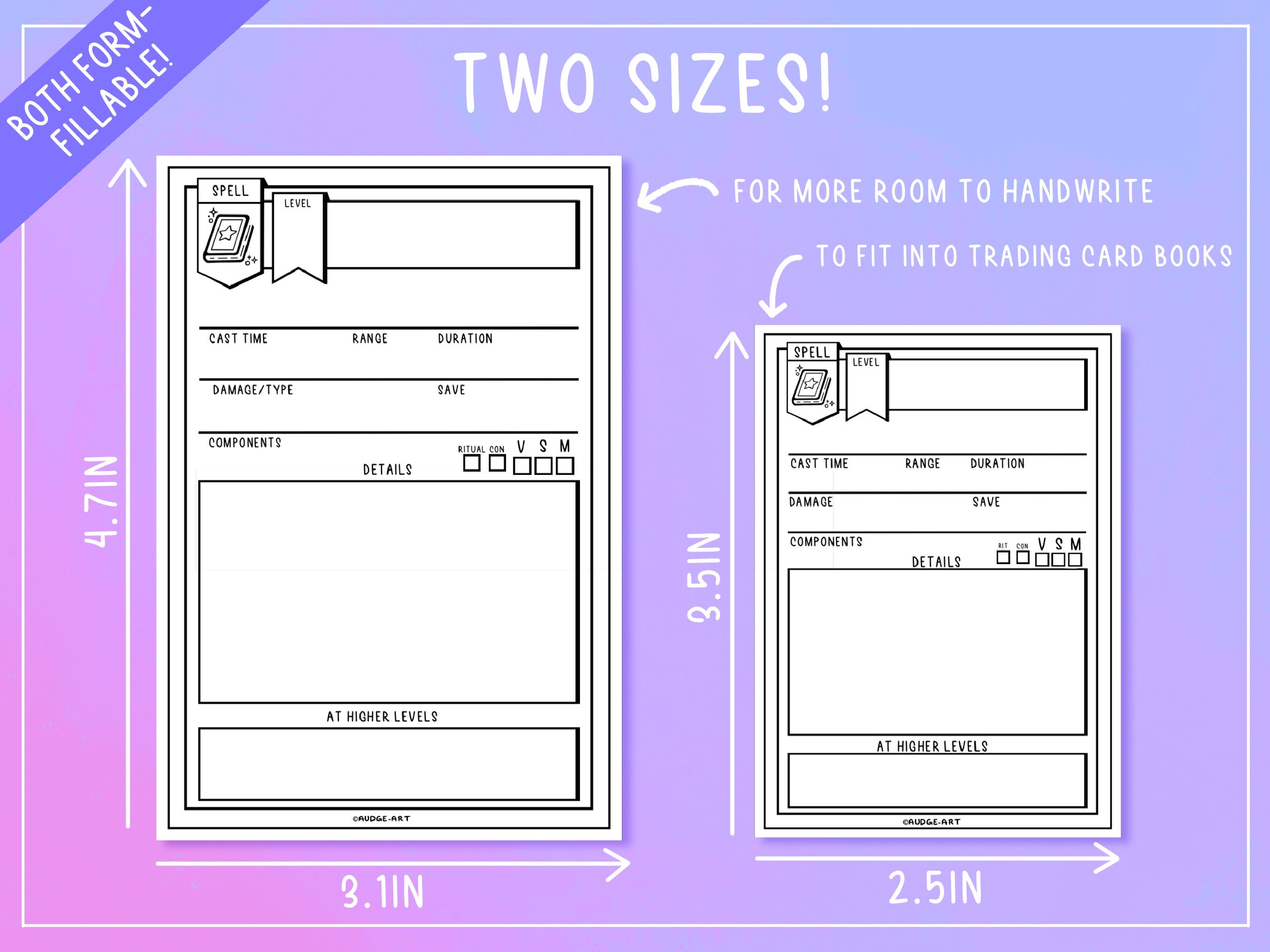 Blank Illustrated PDF Spell and Scroll Cards for Dungeons and Dragons ...