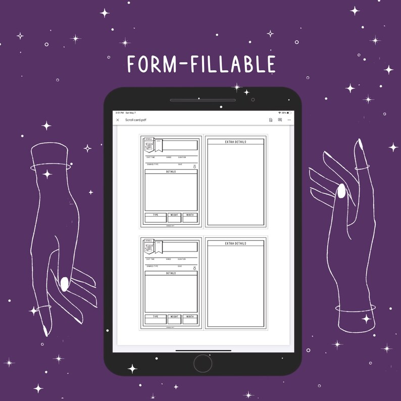 Blank Illustrated PDF Spell and Scroll Cards for Dungeons and - Etsy