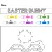 Easter Bunny Color by Numbers & Trace Worksheet - Etsy