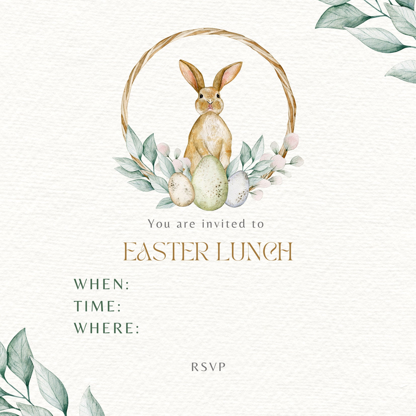 Easter Lunch Invitation - Etsy