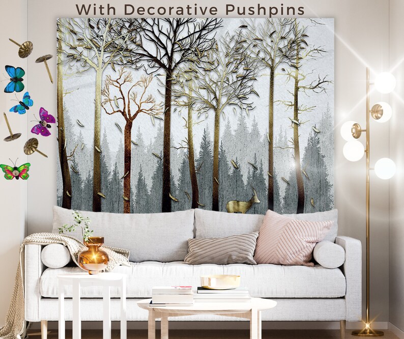 Nature Winter Forest Trees Large Wall Backdrop for Photos, Pictures ...