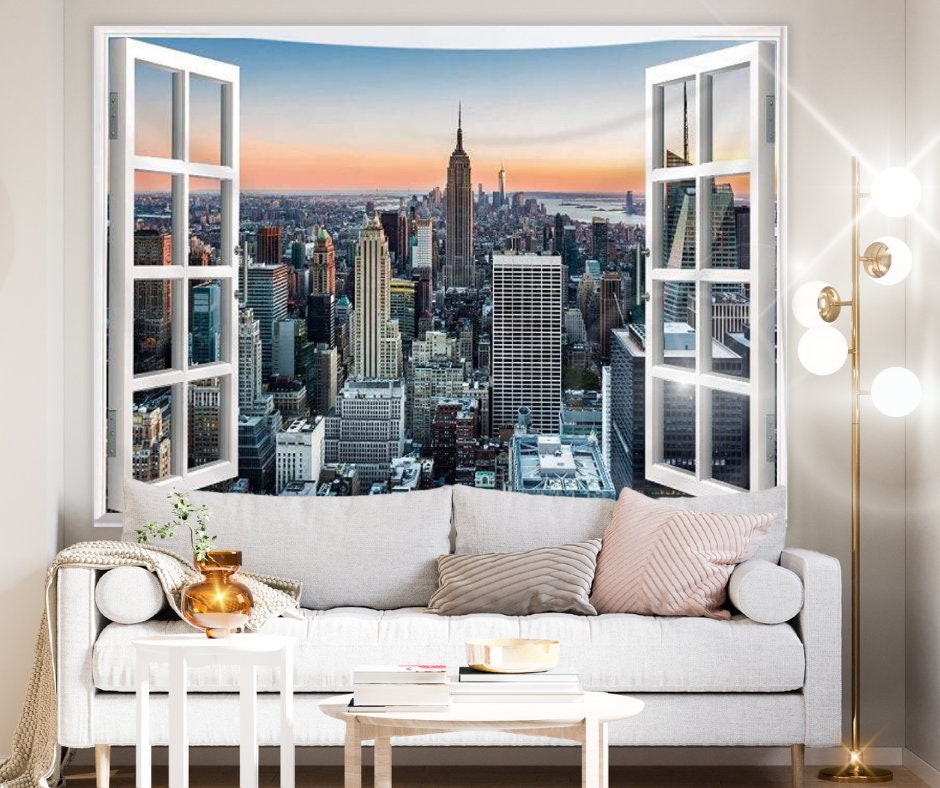 City Skyline New York Style Wall Hanging Modern Backdrop - Etsy