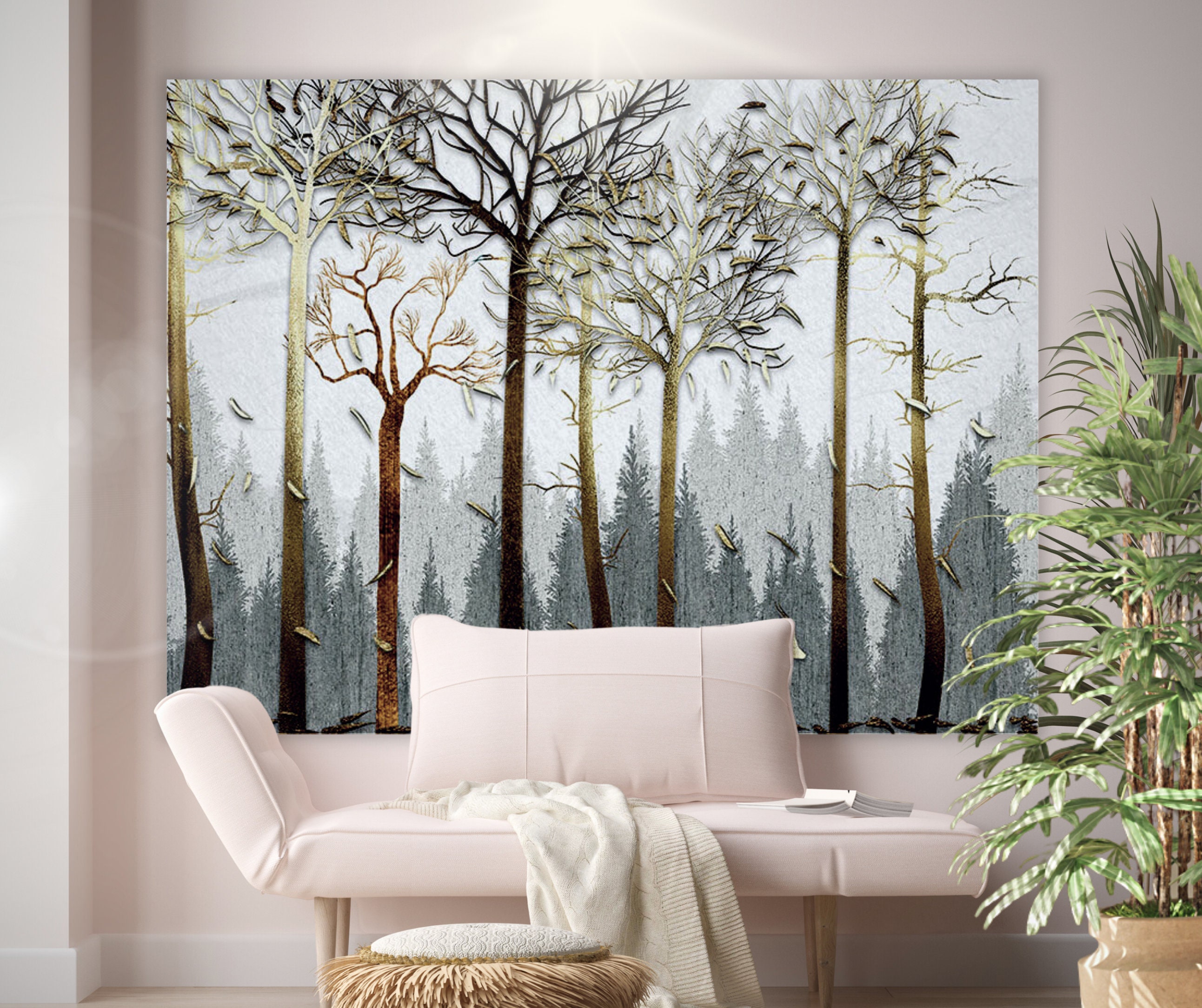 Nature Winter Forest Trees Large Wall Backdrop for Photos, Pictures ...