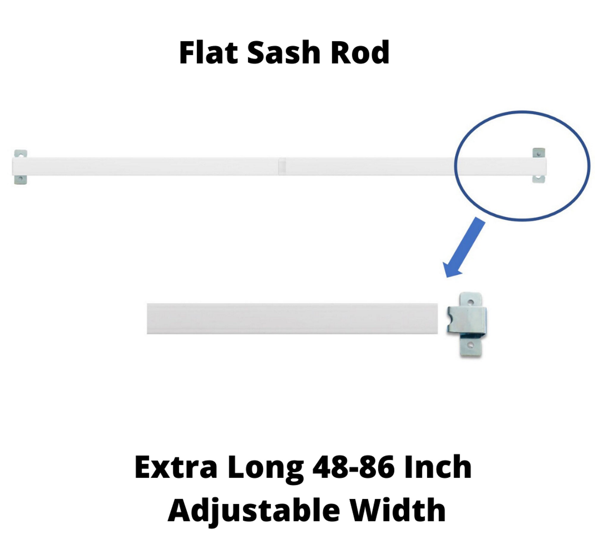 Flat Sash Rod Extra Long - Lock Seam Adjustable Width (length / Wide 48 ...