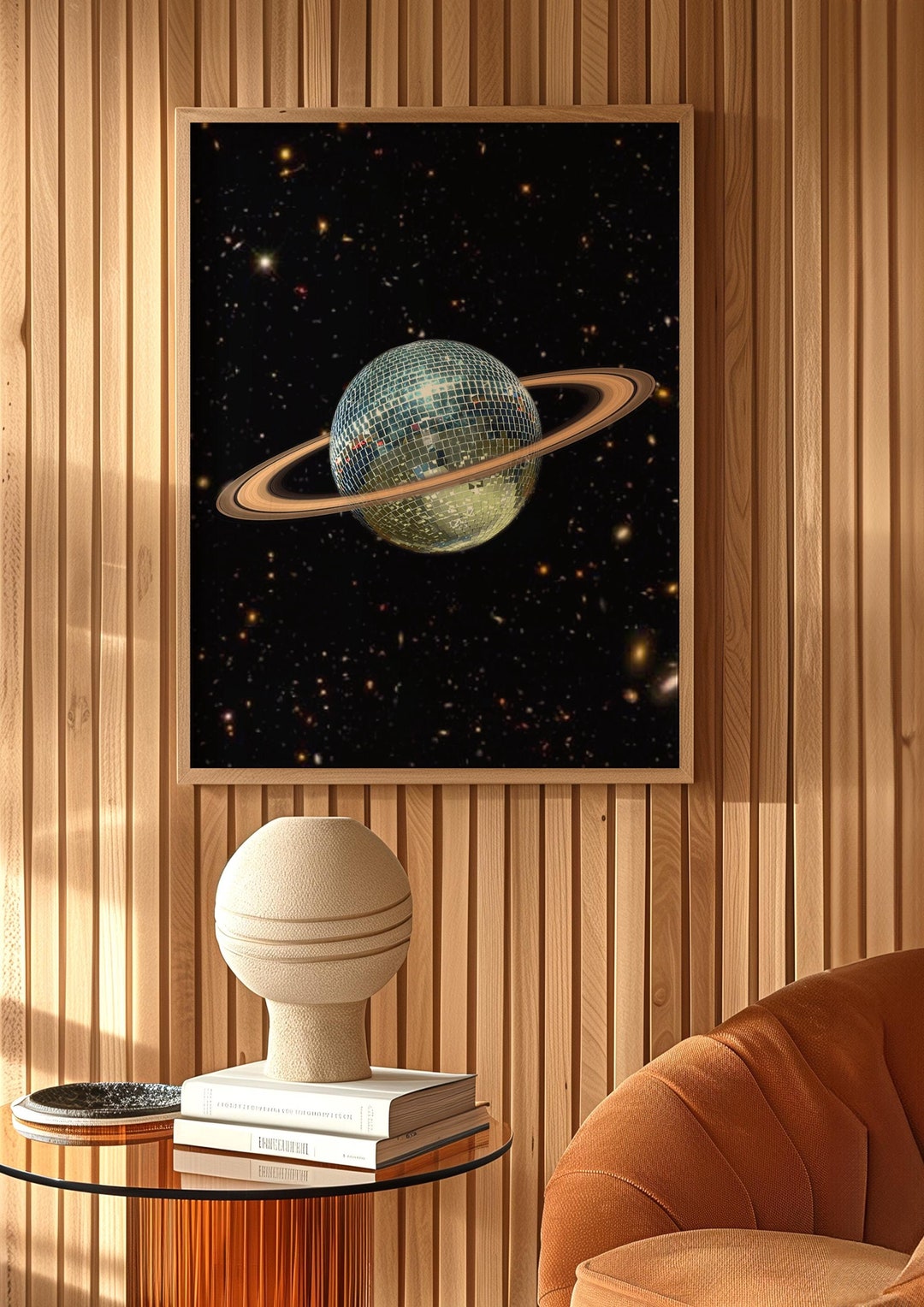Saturn Disco II Art Print (vertical) | Surreal Cosmic Space Planet ...