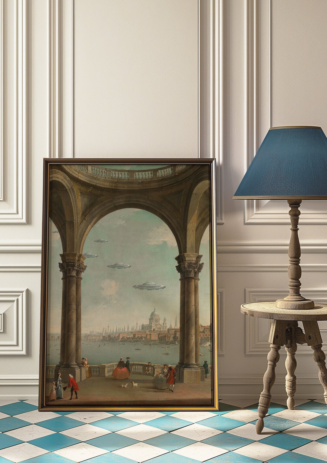 Venetian Promenade Art Print | Surreal Sci-fi Classic Trippy Altered ...