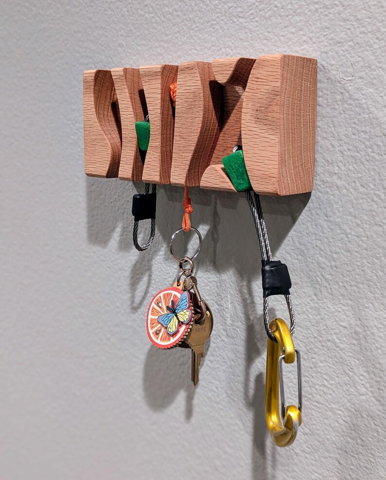 Rock Climbing, Key Chain Wall Holder (small White Oak Version) - Etsy
