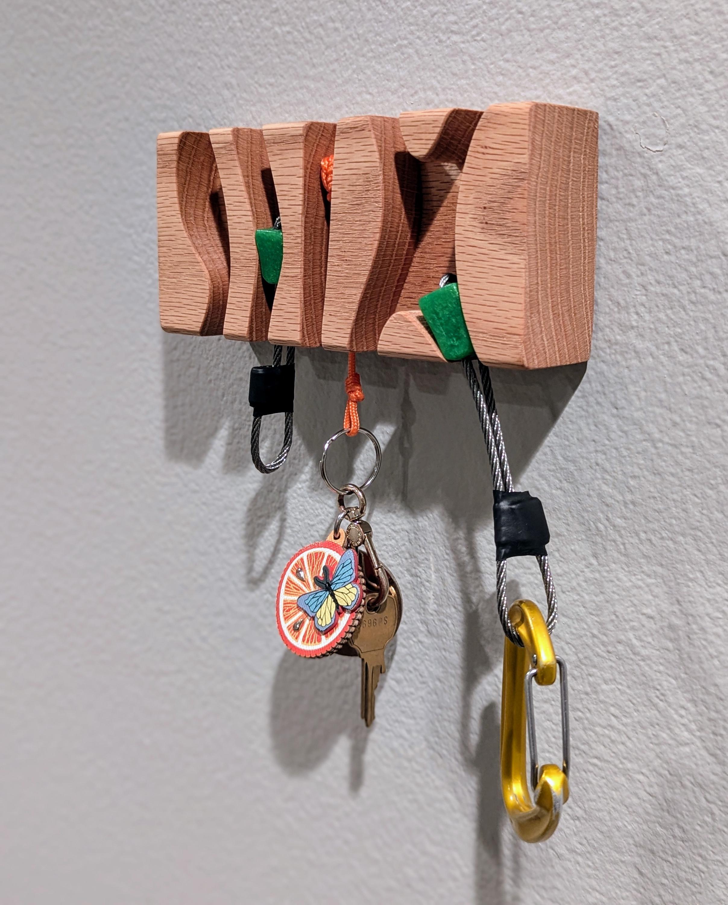 Rock Climbing, Key Chain Wall Holder (small White Oak Version) - Etsy