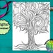 Abstract Tree Coloring Page, Hand Drawn, Instant Digital Download ...