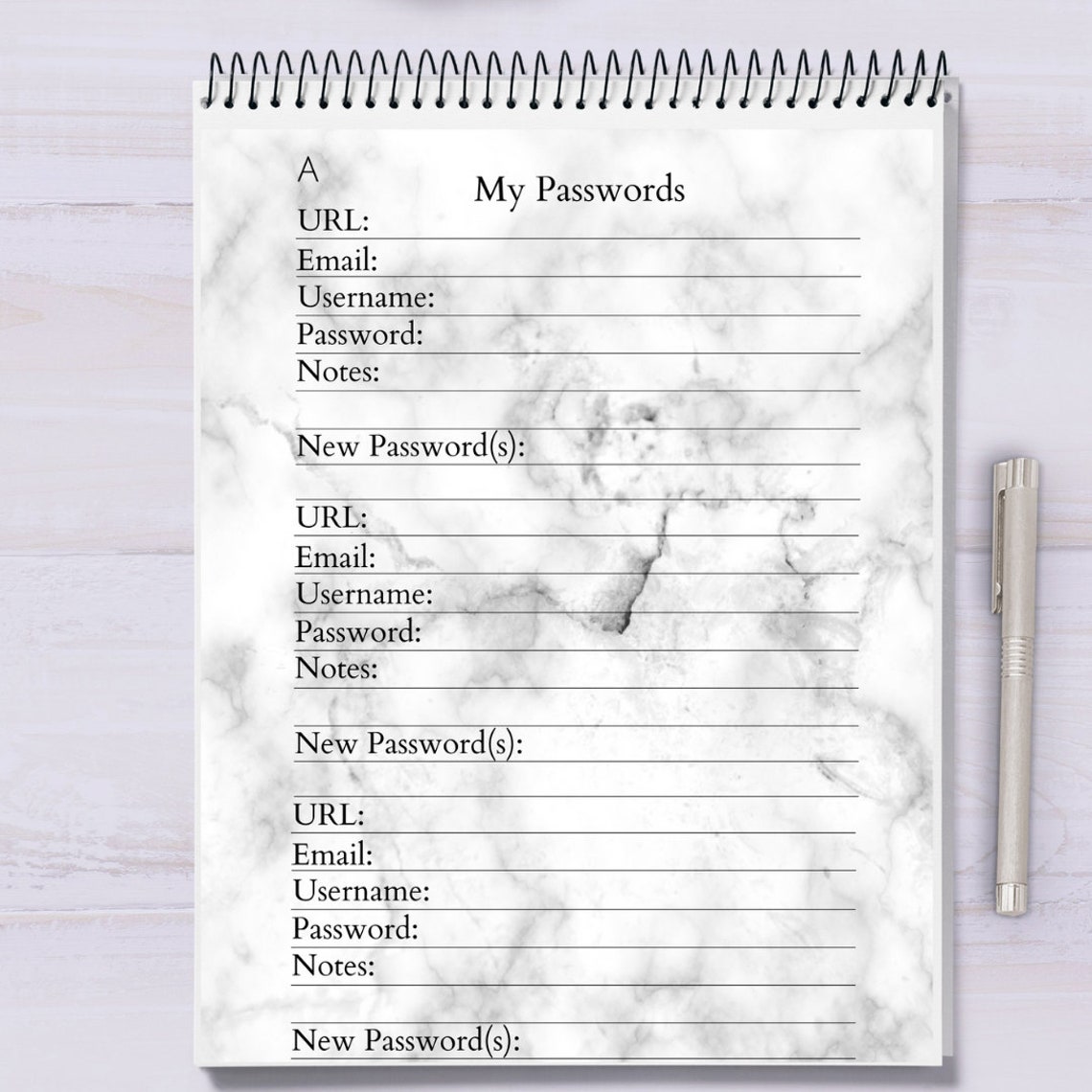Password Keeper PDF Printable Password Organizer PDF Printable Instant ...