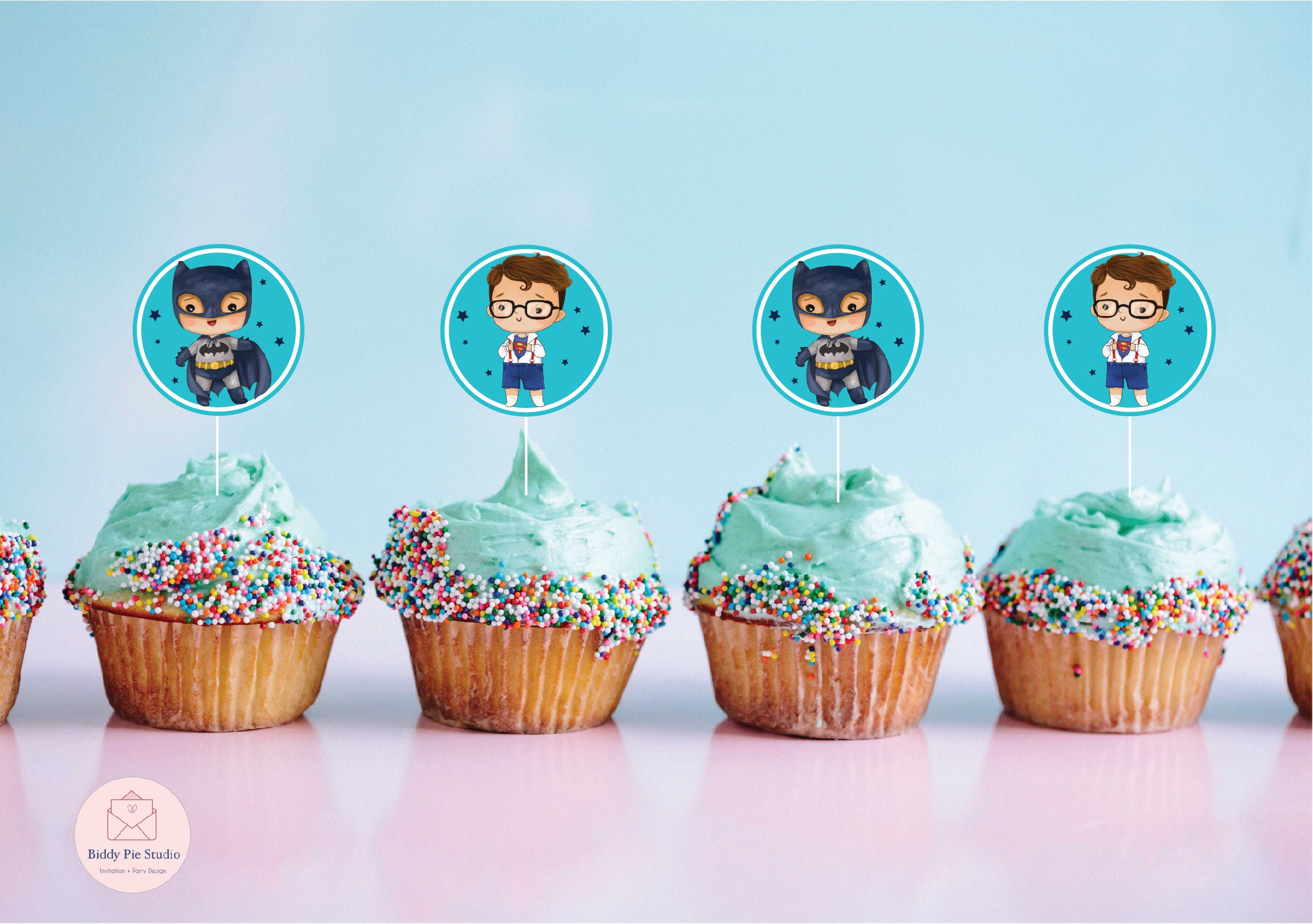Superhero Cupcake Toppers | Superhero Party | Cupcake Decor | Comic ...