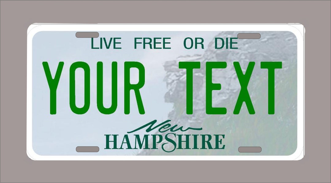 New Hampshire License Plate -custom Text- - Etsy