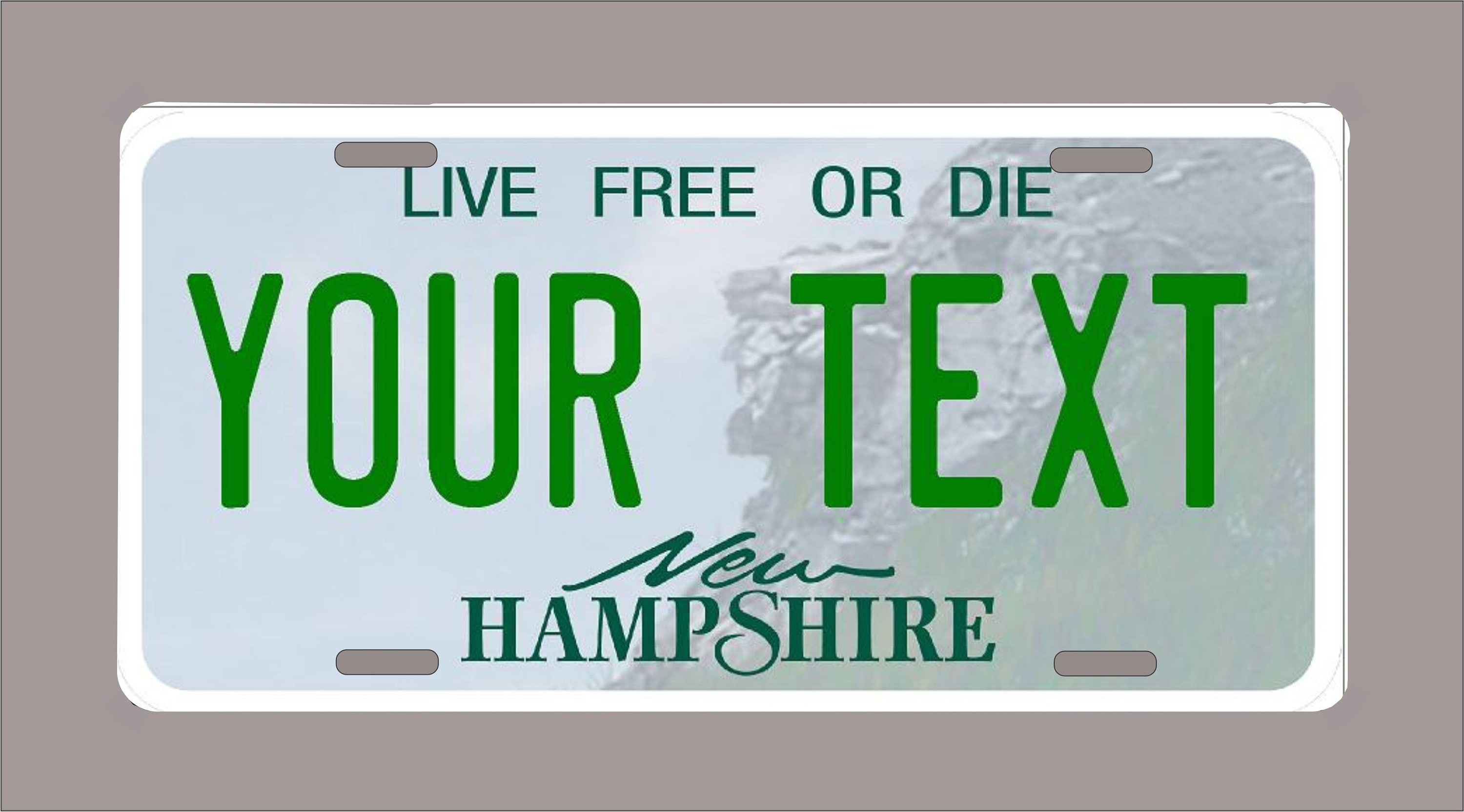 New Hampshire License Plate custom Text - Etsy