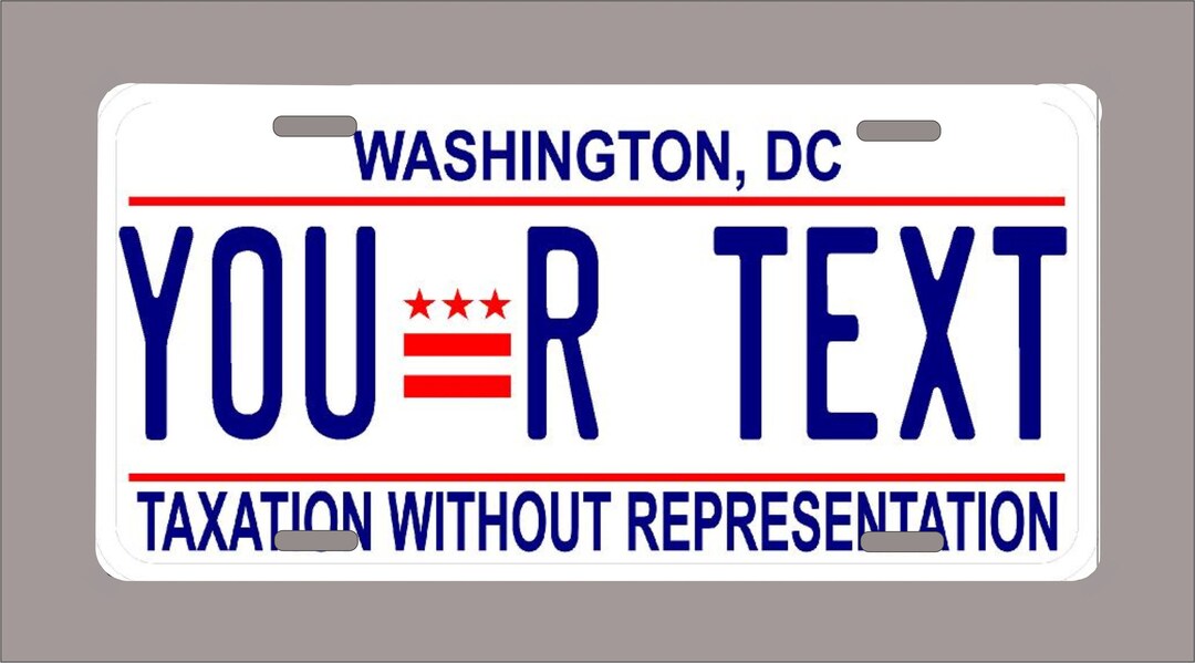 Washington DC License Plate -custom Text- - Etsy