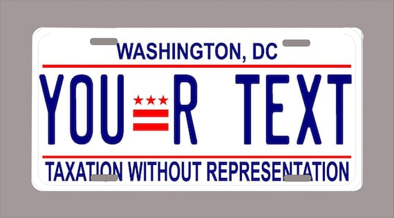 Washington DC License Plate custom Text | Etsy