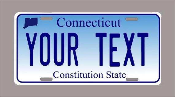 Connecticut License Plate custom Text | Etsy