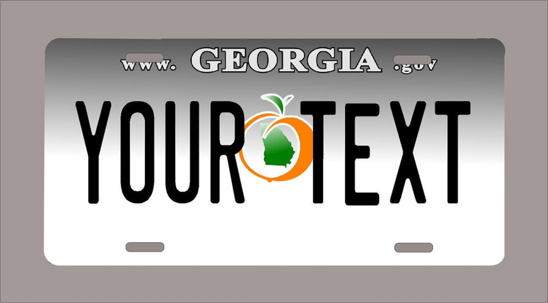 Georgia License Plate -custom Text- - Etsy