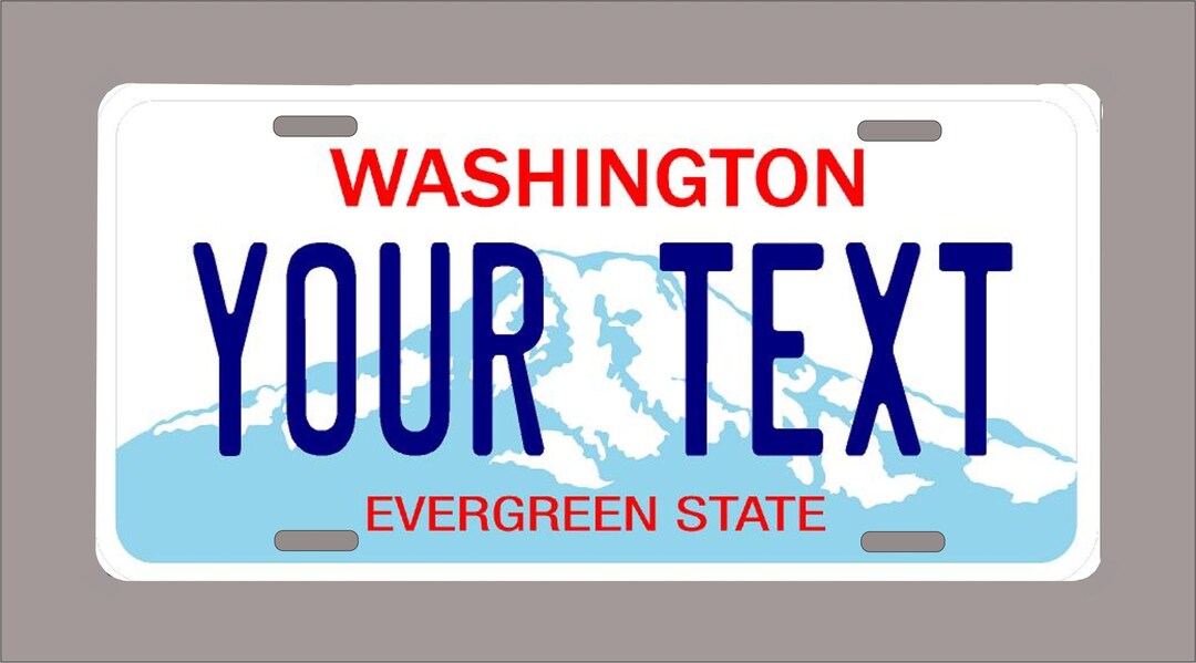 Washington License Plate -custom Text- - Etsy