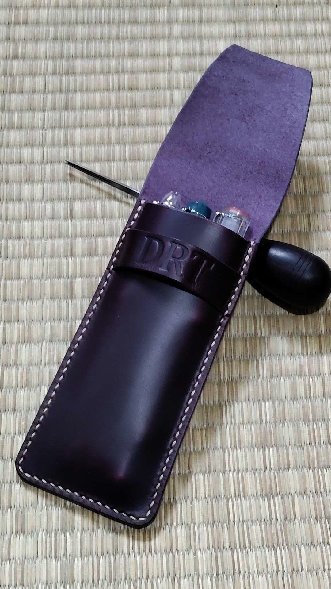 Handmade Leather Pen Case, Personalized Lettering, Horween Leather - Etsy