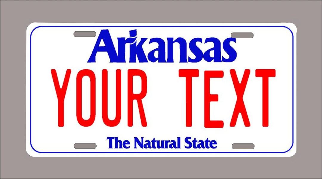 Arkansas License Plate -custom Text- - Etsy