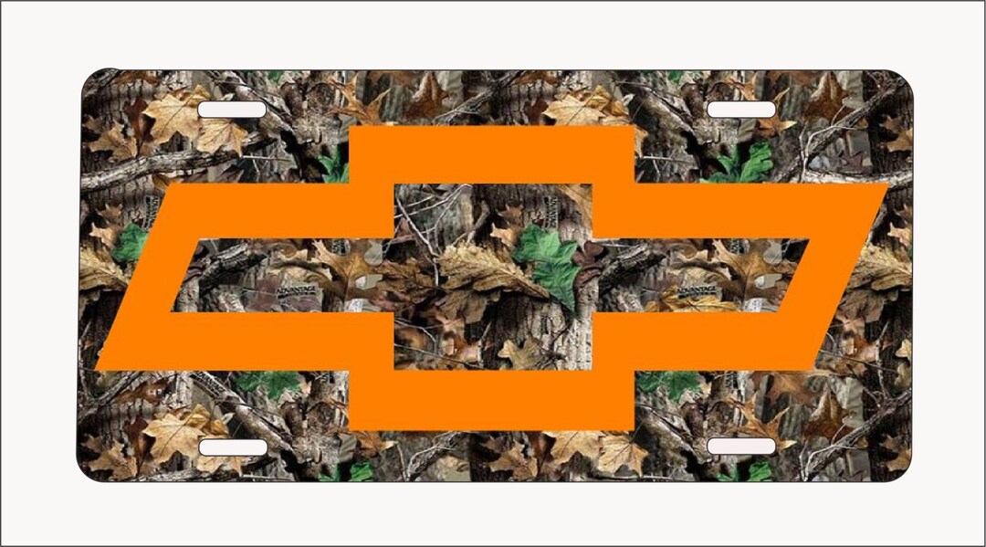 Camo Chevy Bowtie License Plate - Etsy