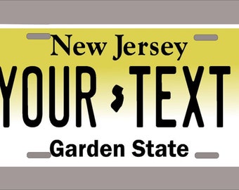 New Jersey Custom License Plate - Etsy