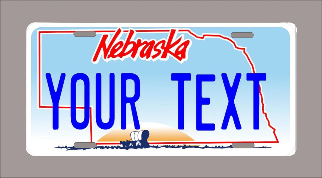 Nebraska License Plate -custom Text- - Etsy