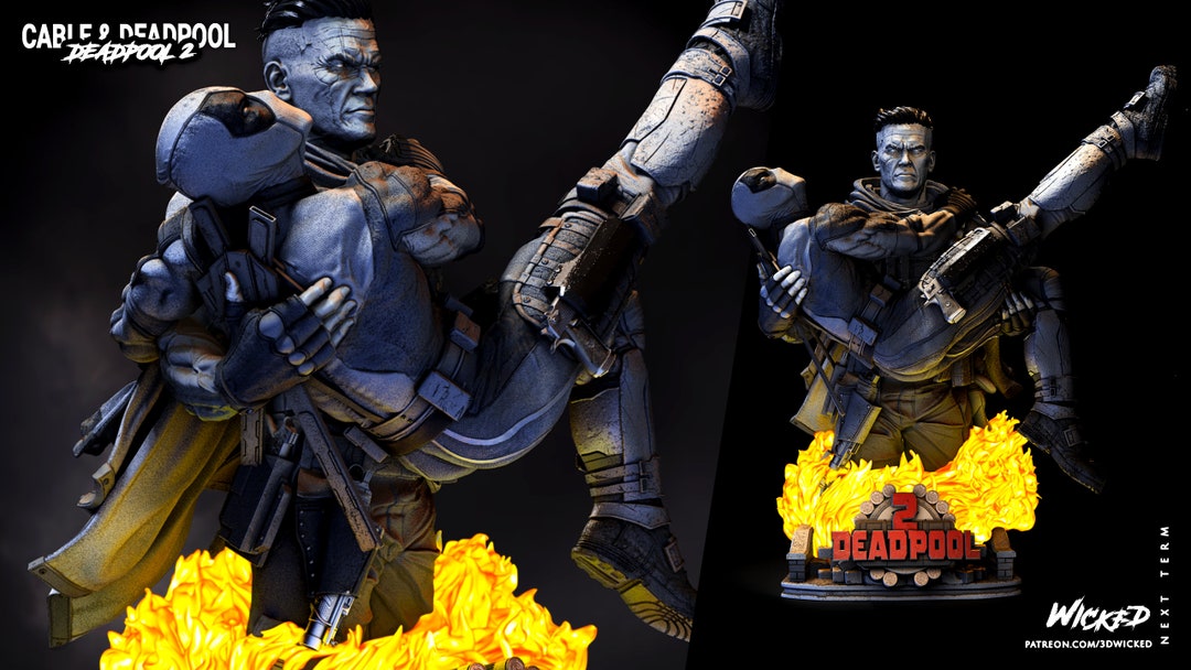 Deadpool & Cable Bust Kit - by Wicked - High Quality Photopolymer Resin ...