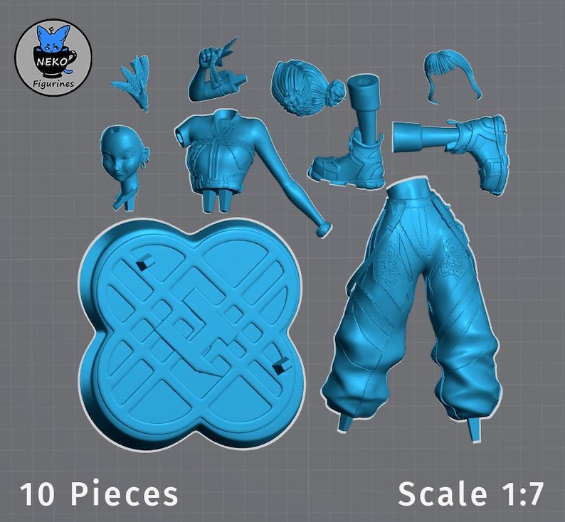 Zoey K-POP Demon Hunter | 3D Printed Model Kit | Unpainted Resin ...