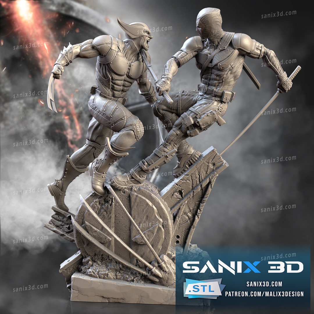 Deadpool & Wolverine – the Immortal Friends | Fan Art Resin Sculpture ...