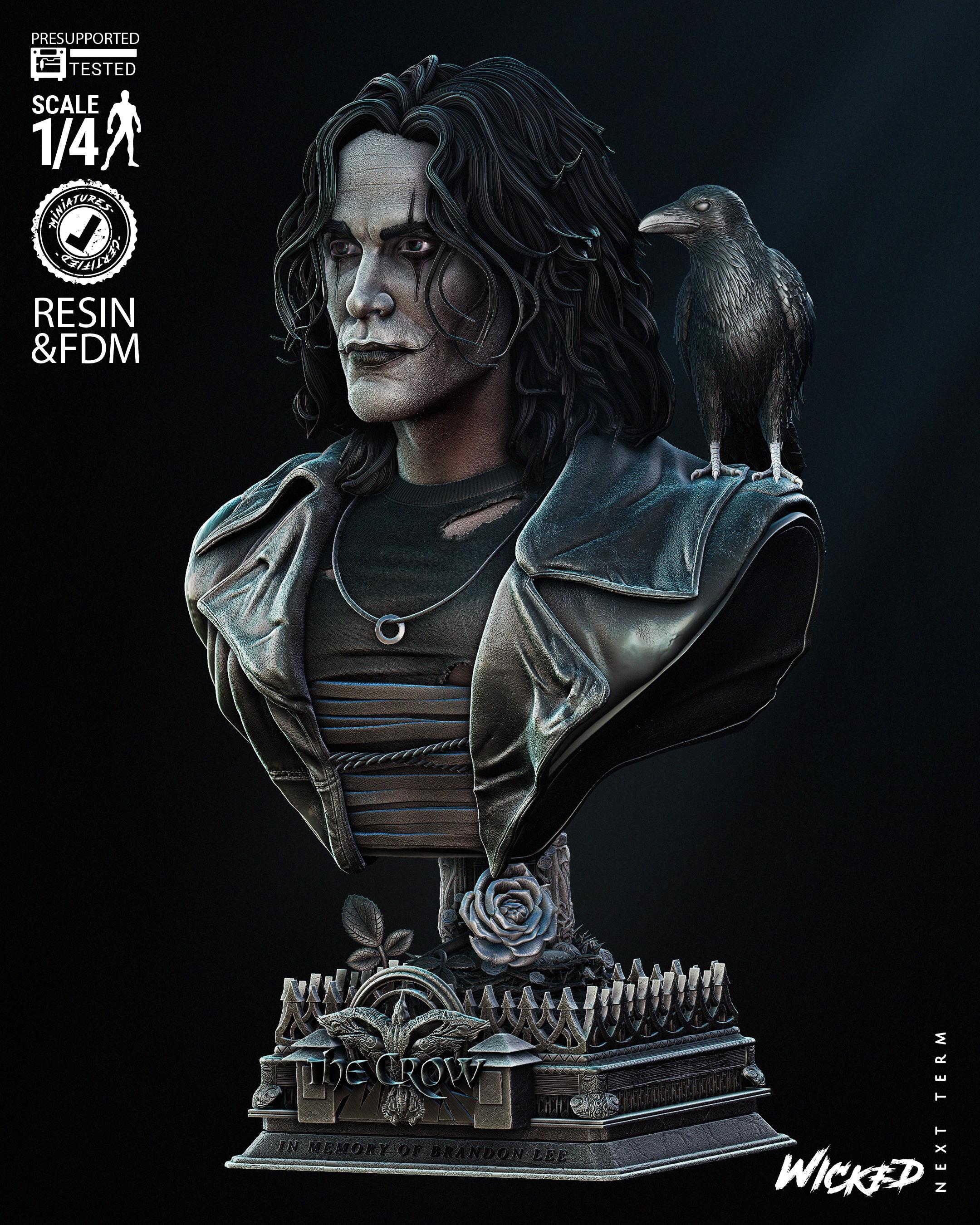 The Crow Bust Portrait Kit Scale 1:4 Wicked High Quality Photopolymer ...