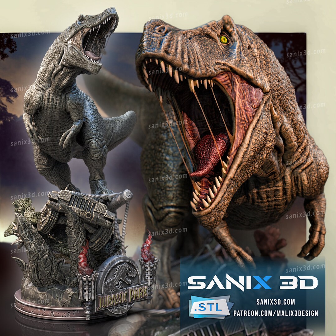 Jurassic Park (t-rex) Kit - Sanix3d - High Quality Photopolymer Resin ...