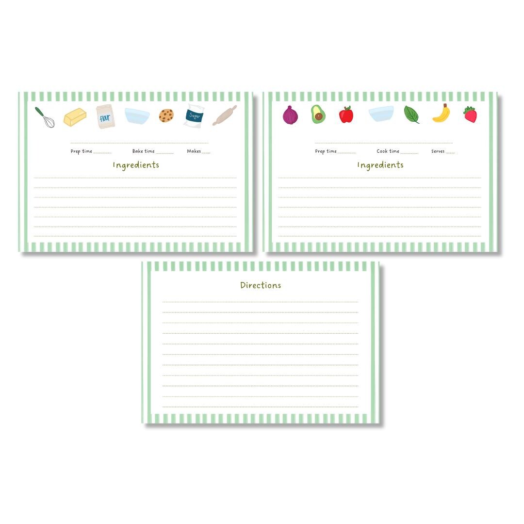 Recipe Cards 4X6, Recipe Cards for Baking, Recipe Cards for Cooking - Etsy