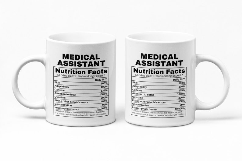 Medical Assistant Nutrition Facts Mug: Hardworking Expert Gift - Etsy