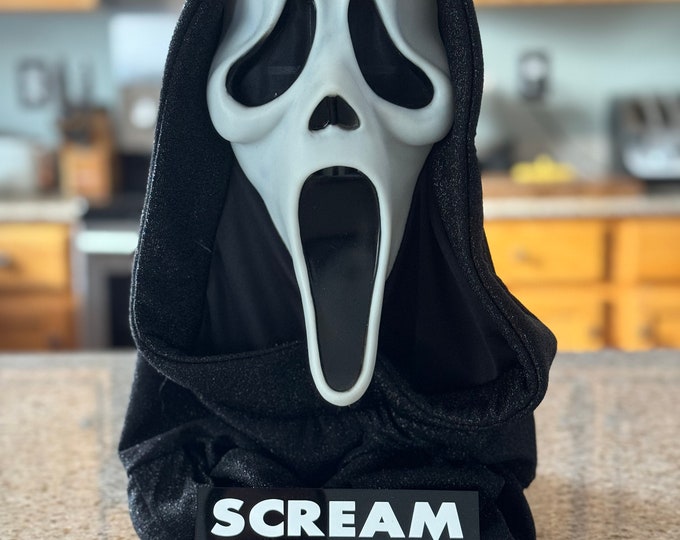 Scream Mask Stands With Movie Title - Etsy