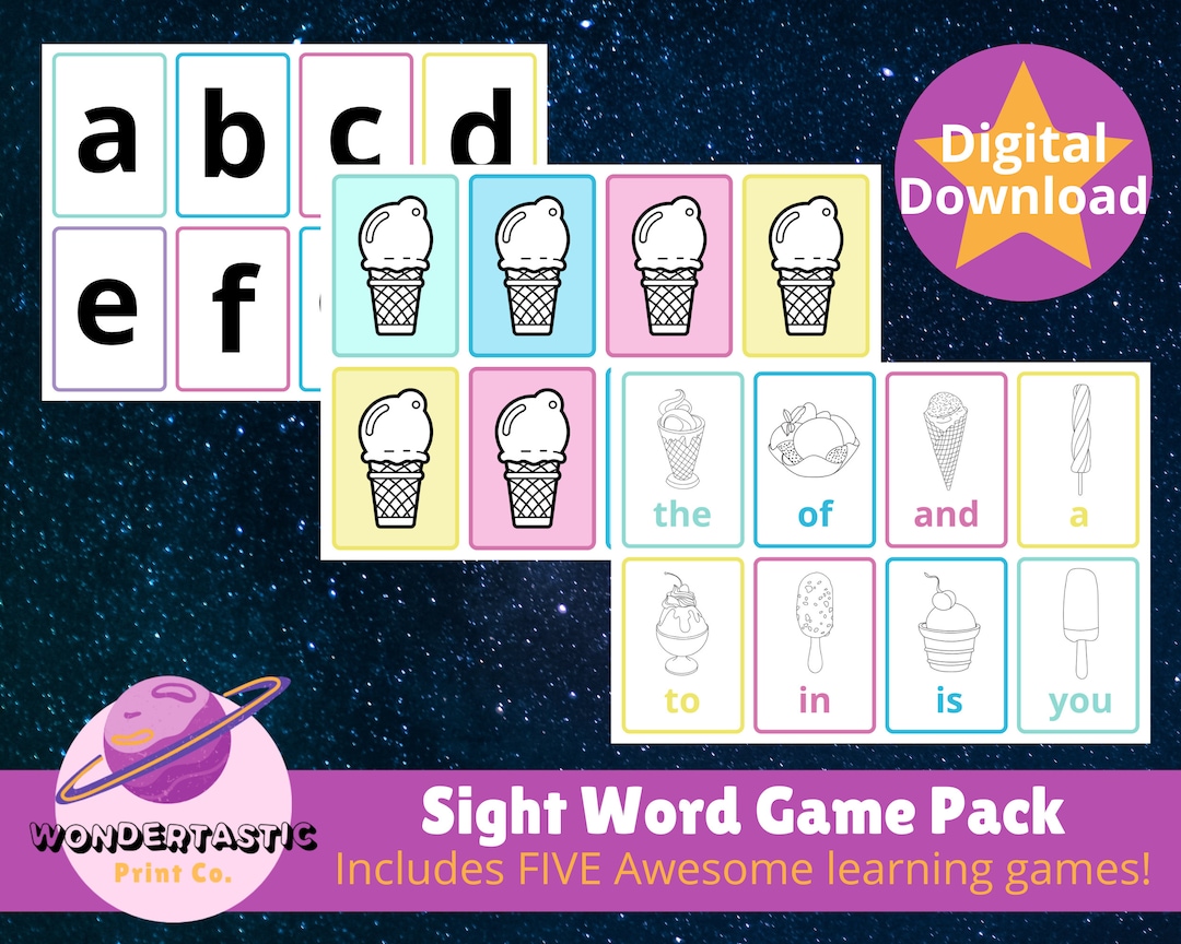 Sight Word Game Pack, Sight Words, Learn to Read, Game, Fun for Kids ...