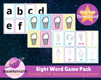 Sight Words Memory Game Set 1 for Kindergarten Learn to Read Memory ...