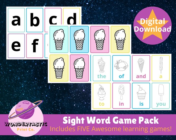 Sight Word Game Pack Sight Words Learn to Read Game Fun - Etsy