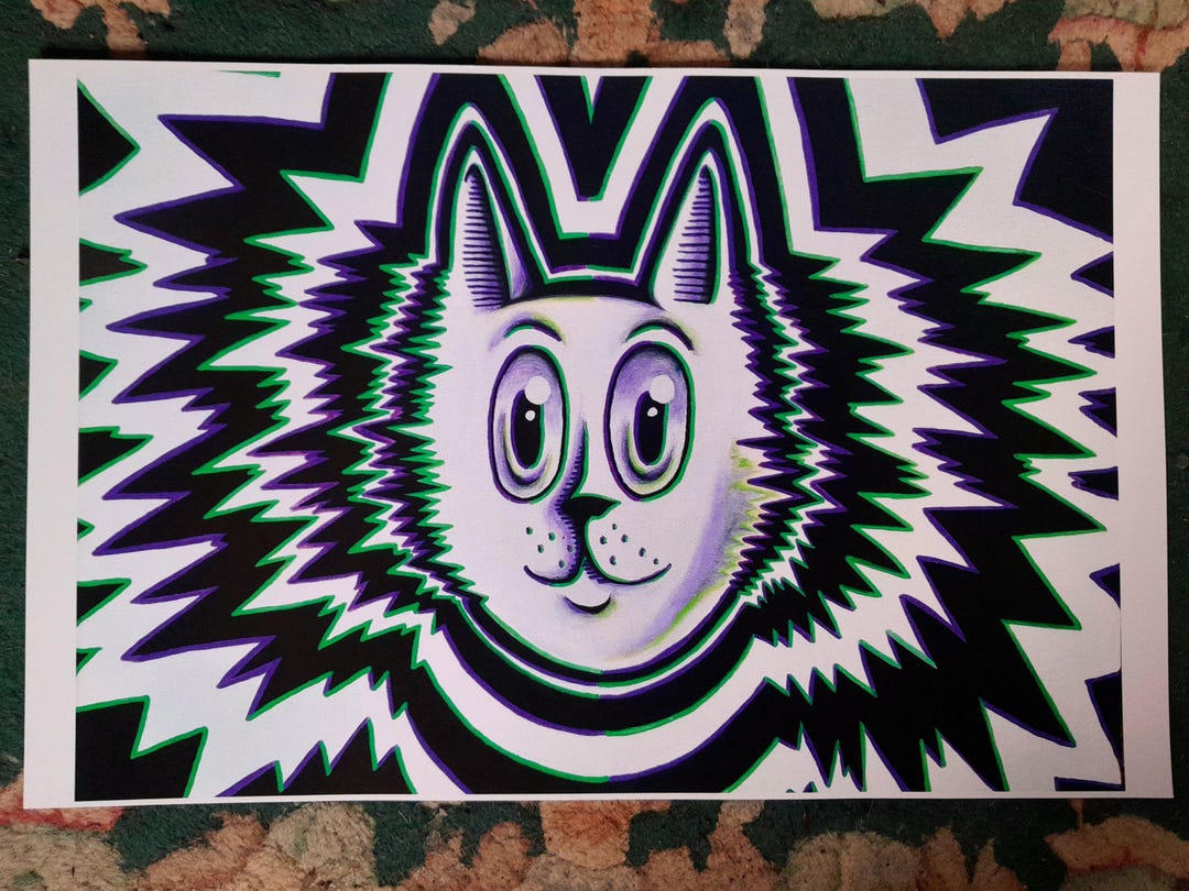Vibe Cat Print - Etsy