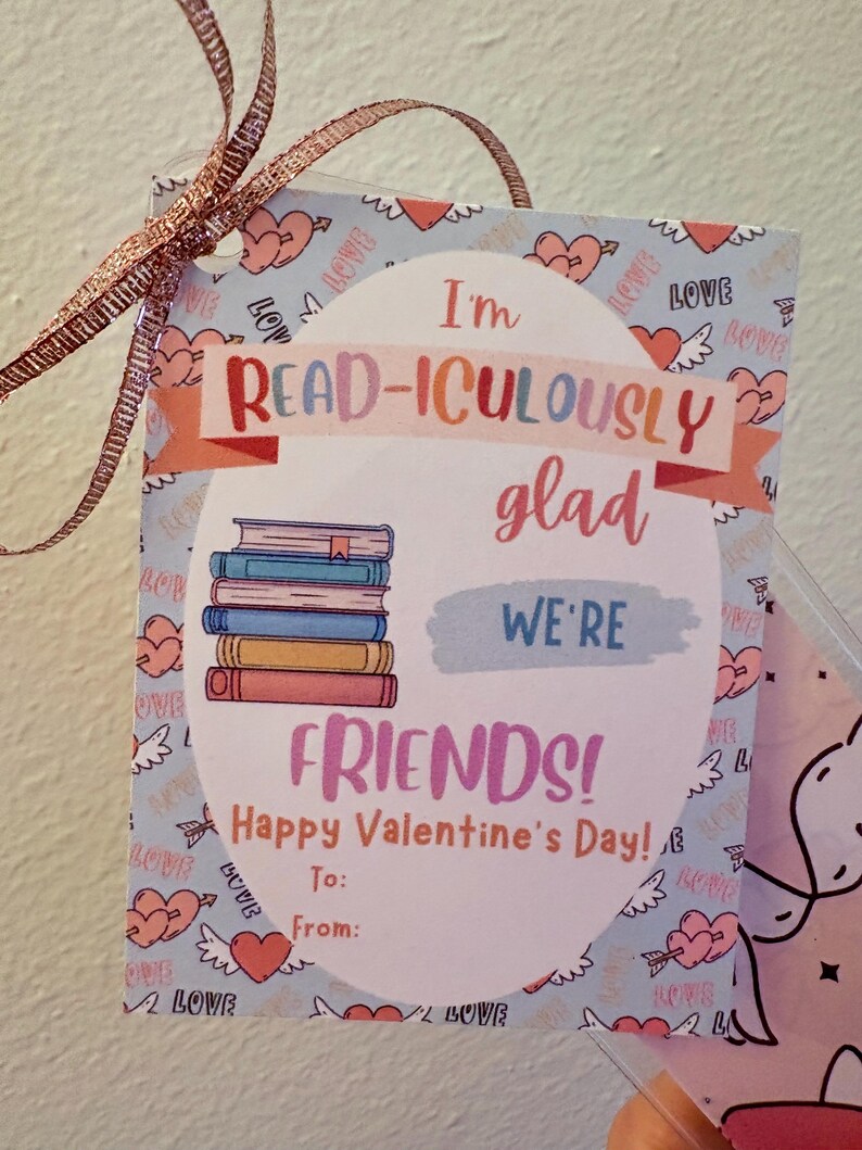 Bookmark Valentine, Valentine's Day Bookmark, Class Party Valentine ...